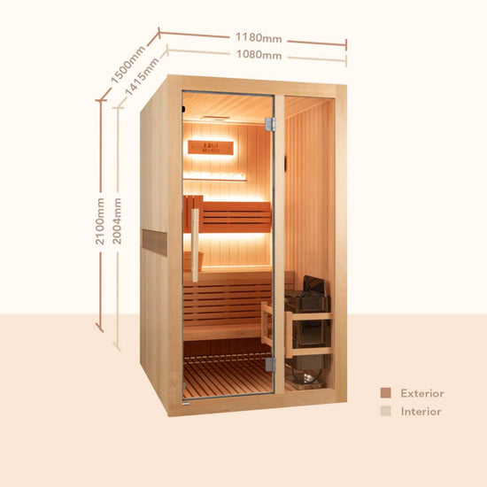 Reset Traditional Double Tier Finnish Sauna 2 Person – Kiva Wellness